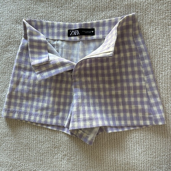 Zara | Shorts | Zara Gingham High Waisted Tailored Shorts | Poshmark